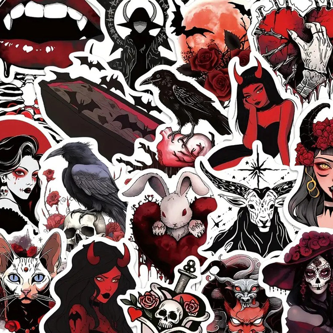 Red Horror Gothic Stickers – Brutalitees